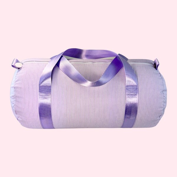 Lilac Preppy Stripe Medium Duffel
