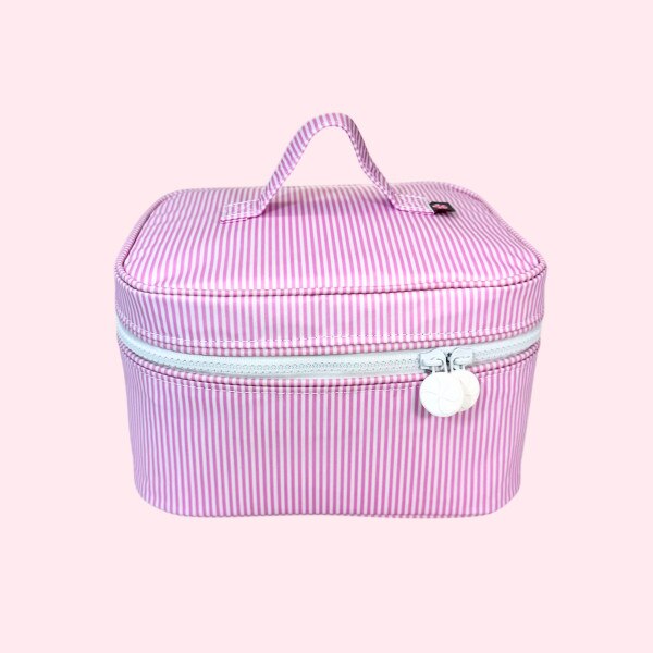 Pink Preppy Stripe Train Case | Mint