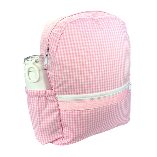 Pink Gingham Medium Backpack w/ Pockets