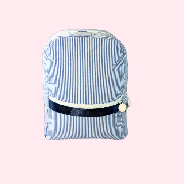 Navy Preppy Stripe Small Backpack
